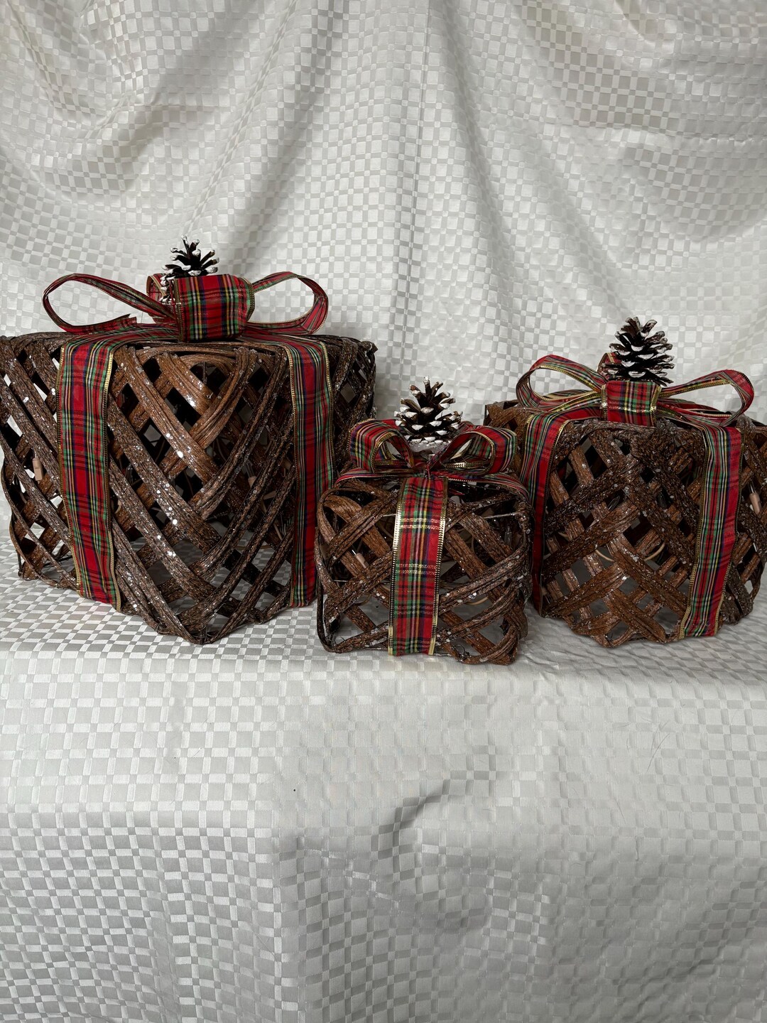 Set of Three Christmas Cubes or Boxes - Etsy