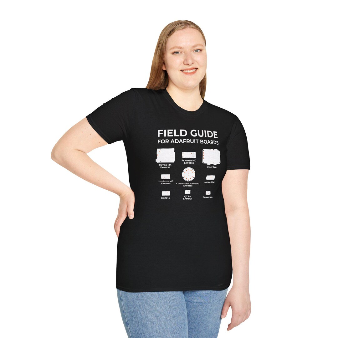 Adafruit Circuit Board Field Guide T-shirt | Hand-drawn ID Silhouette ...