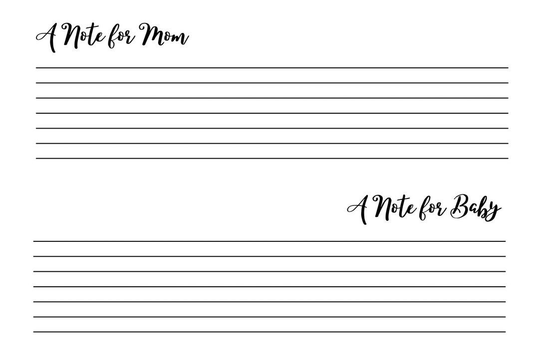 Minimal Baby Shower Note to Mom and Note to Baby - Etsy
