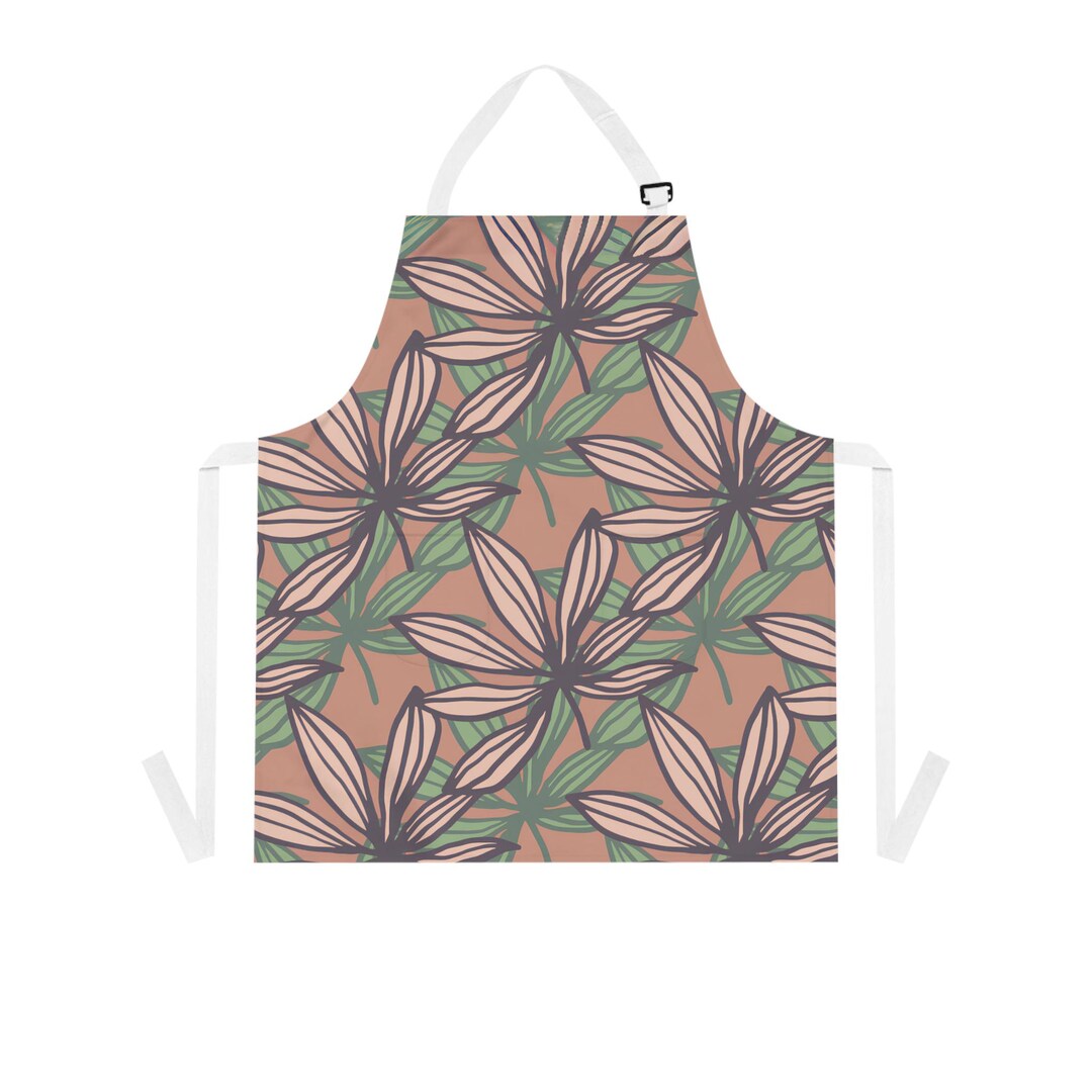 Floral Kitchen Apron, Botanical Print Cooking Apron, Gardening Gift ...