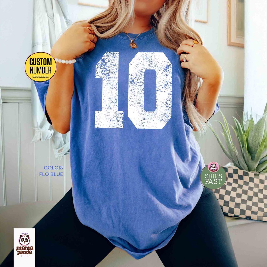 Comfort Colors Custom Number Shirt, Vintage Mascot Game Day Shirt ...