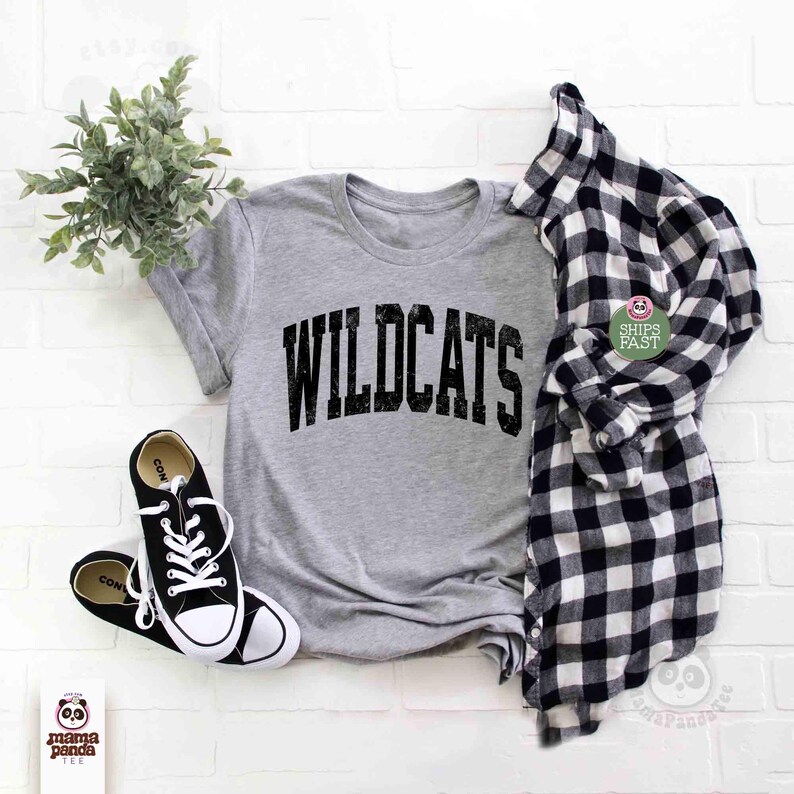 Vintage Wildcats T-shirt, Distressed Wildcats Game Day Shirt, College ...