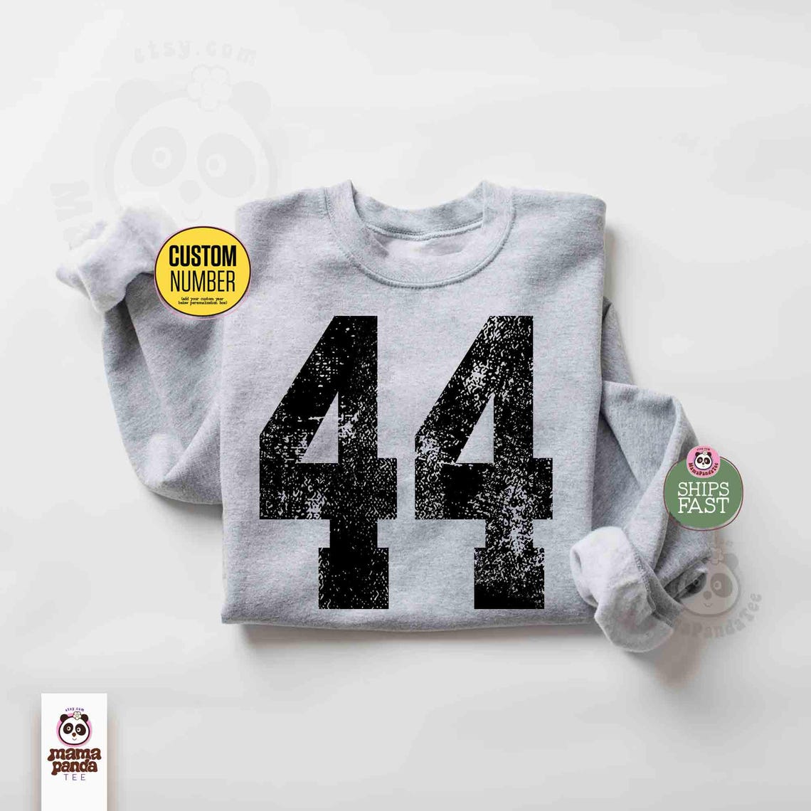 Custom Sports Number Sweatshirt, Personalized Number Crewneck ...