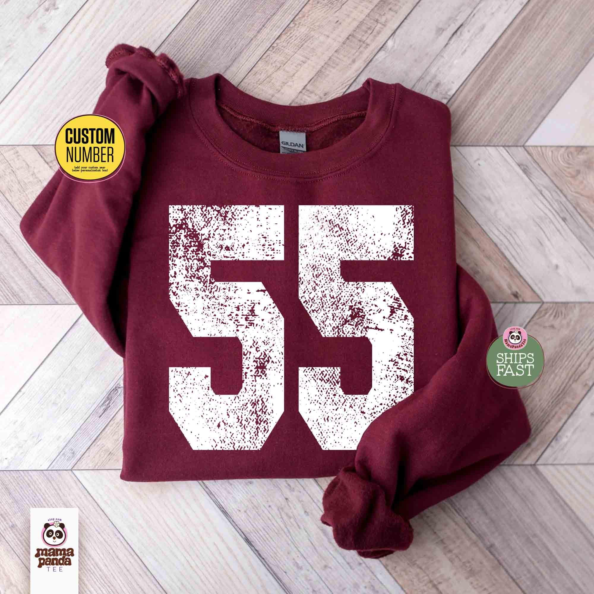 Custom Sports Number Sweatshirt, Personalized Number Crewneck ...