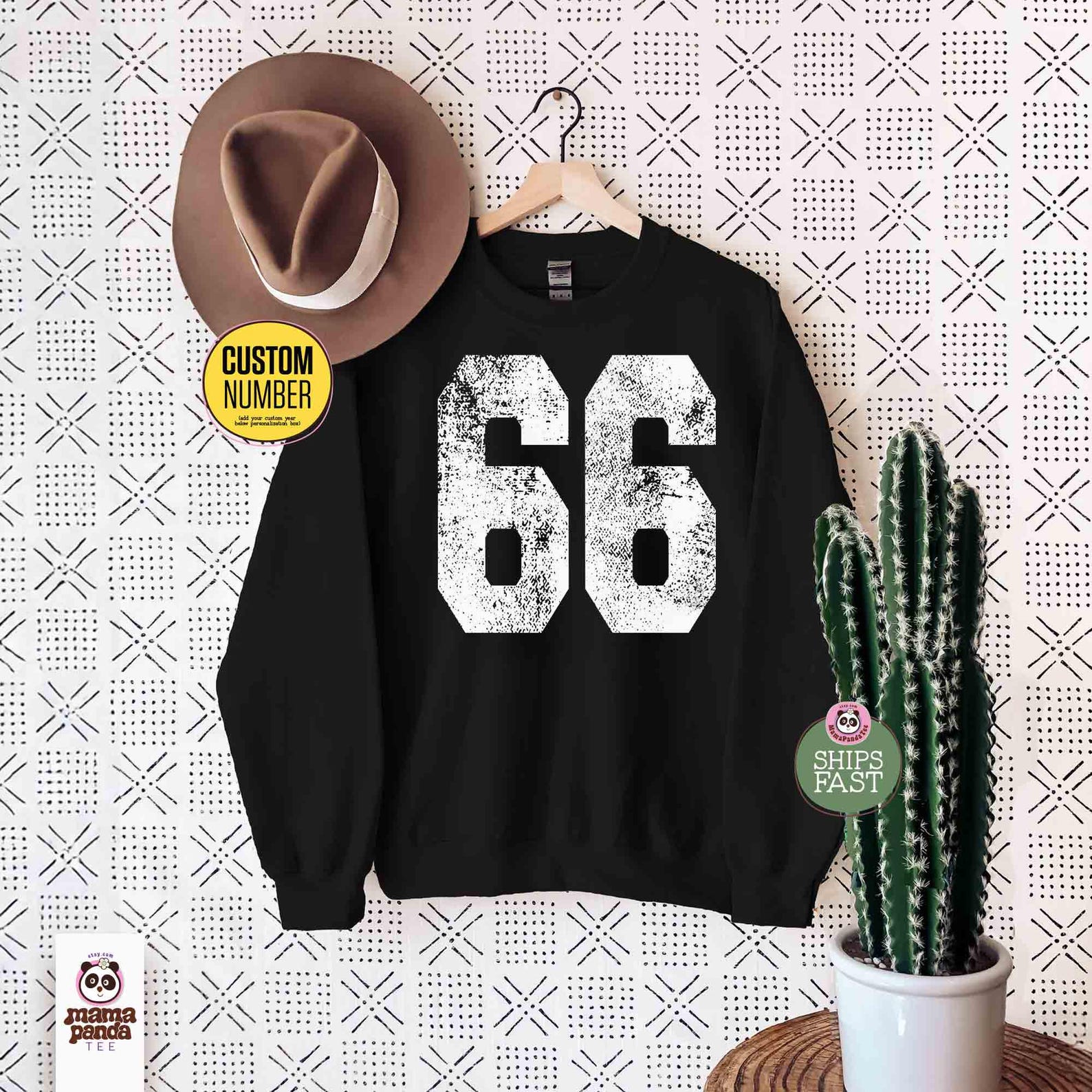 Custom Sports Number Sweatshirt, Personalized Number Crewneck ...