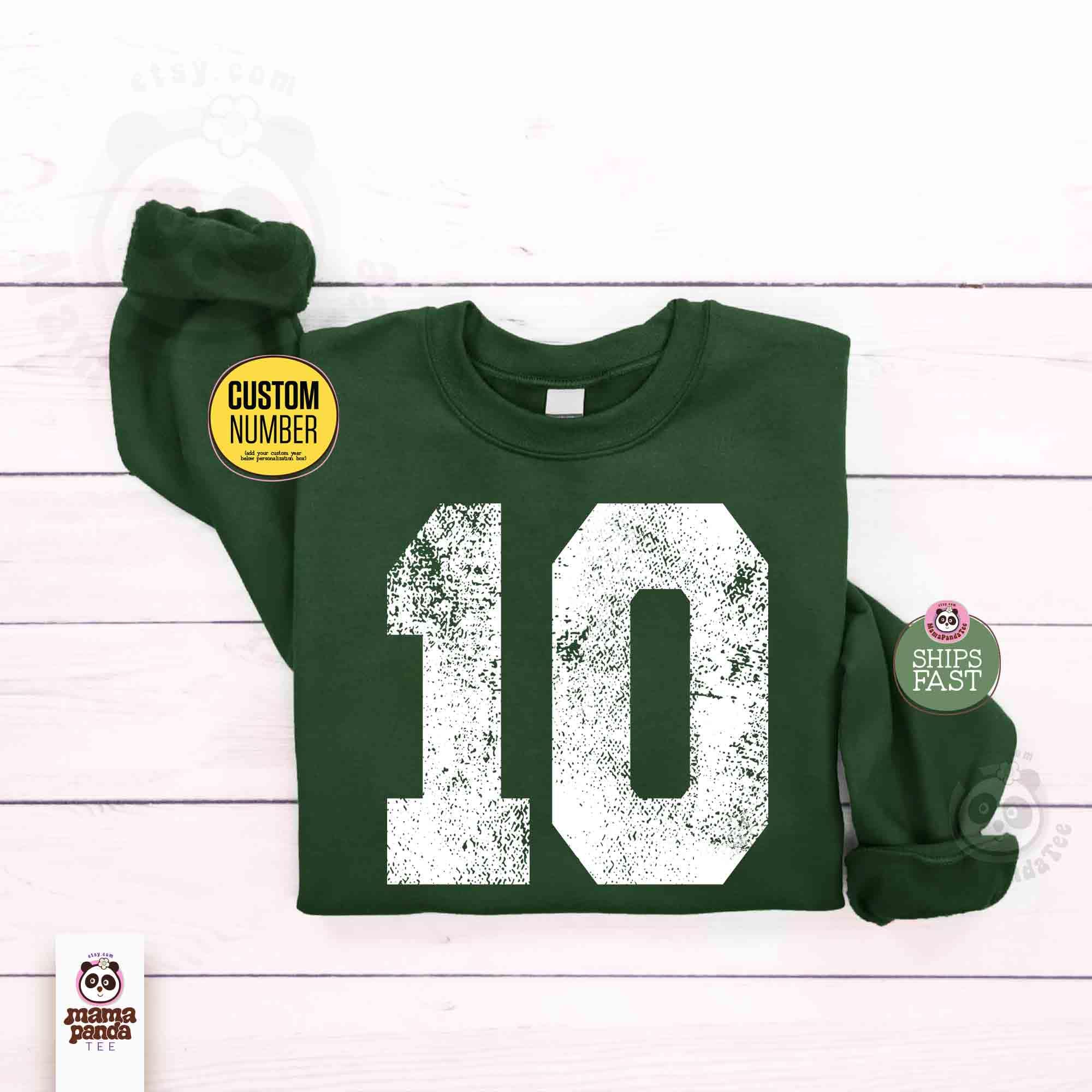 Custom Sports Number Sweatshirt, Personalized Number Crewneck ...