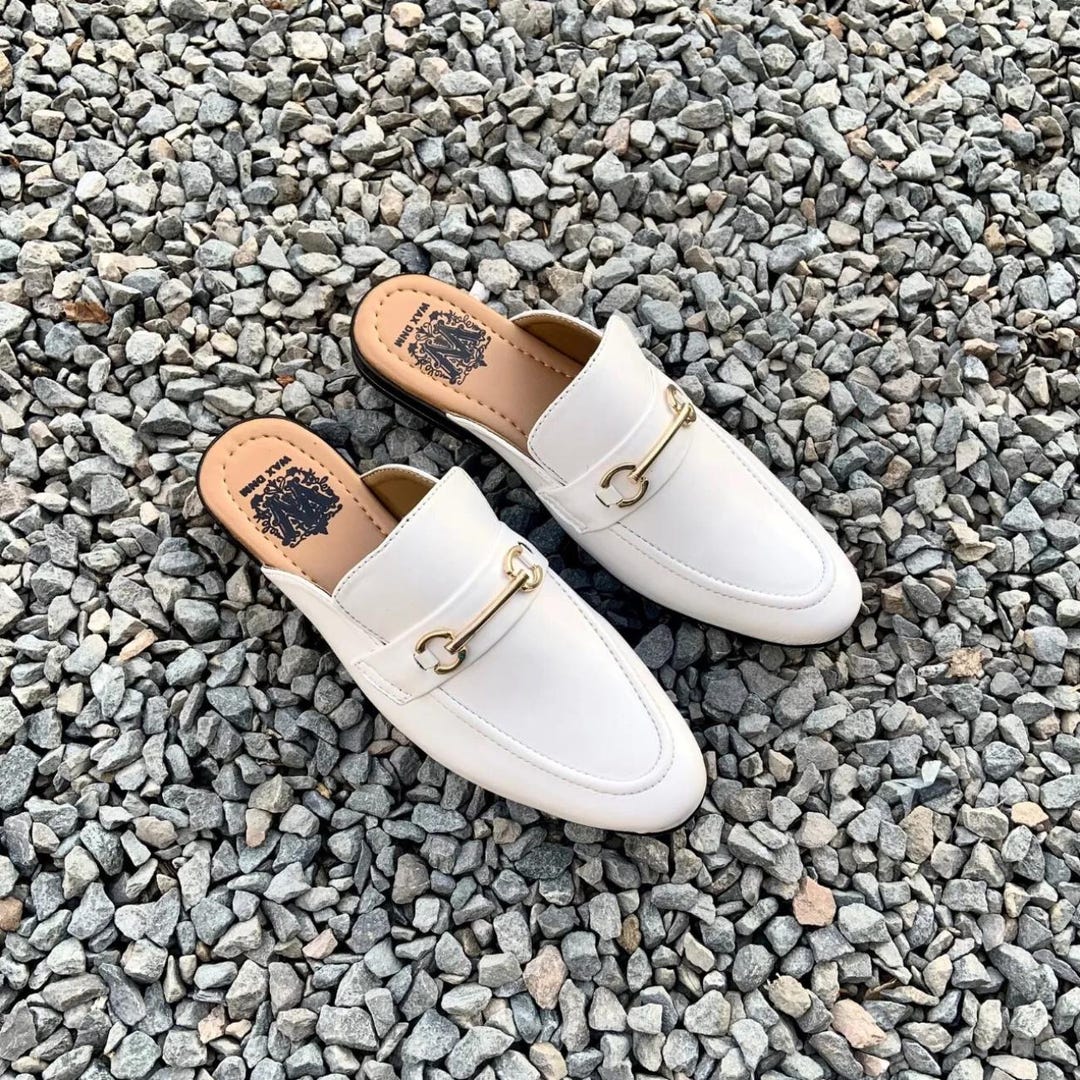 Mens Classic Backless Shoes Real Faux Leather Loafers Mules Men's ...