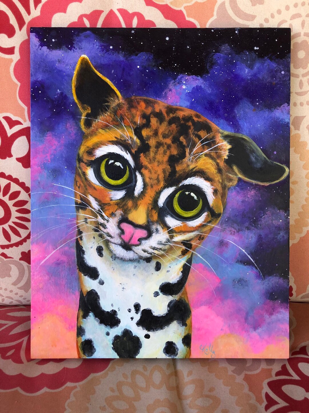 Ocelot, Margay, Wild Cat Painting, Pop Surrealism, Ocelot Painting, One ...