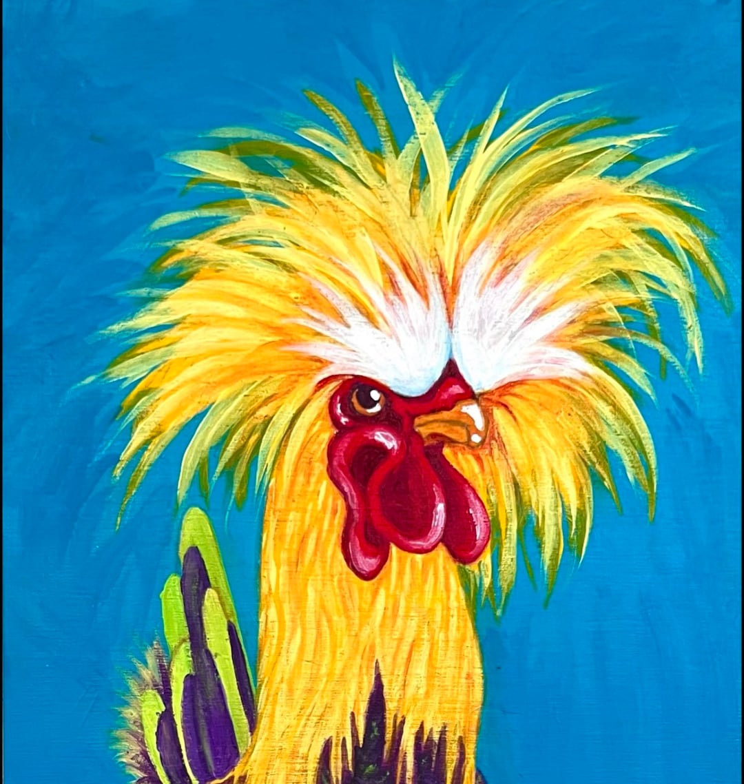 Pop Art Chicken, Polish Chicken, Chicken Art Print, Courtsart, 17x9 ...