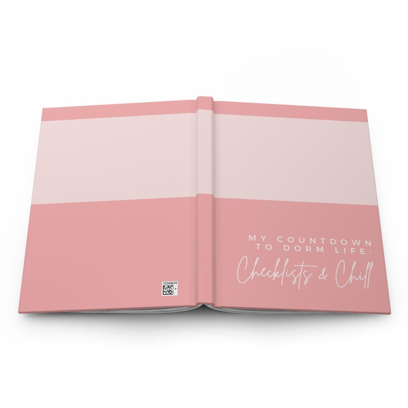 Pink Design College Countdown Checklist & Chill Hardcover Notebook 150 ...