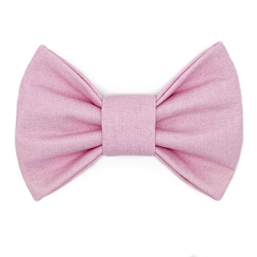 PINK Glitter/shimmer Snap-in Dog Bows® Bow Tie - for Dogs and Cats ...
