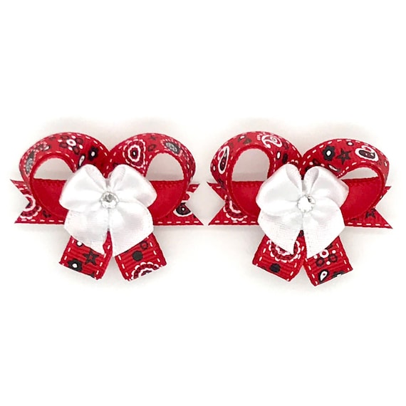Bandana Beauty Snap-in Dog Bows® Bow PAIR Dog Ear Bows Easy | Etsy