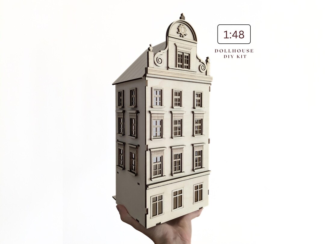 Wooden Dollhouse Kit Kit Fairy Doll House 1/48 Scale, Dollhouse Old 5 ...