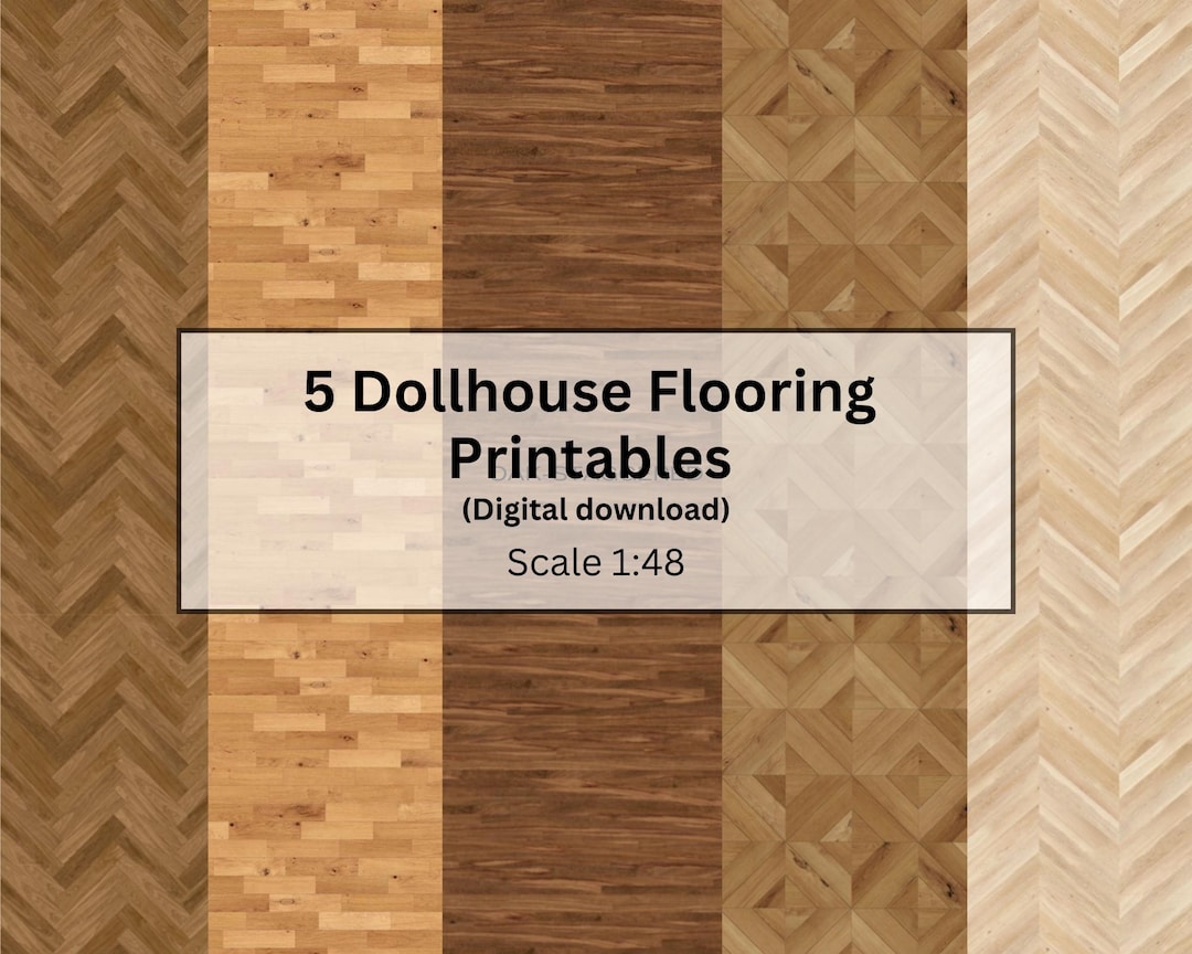 Dollhouse Flooring, 1:48 Quarter Scale, Miniature Wood Patterns (PDF ...
