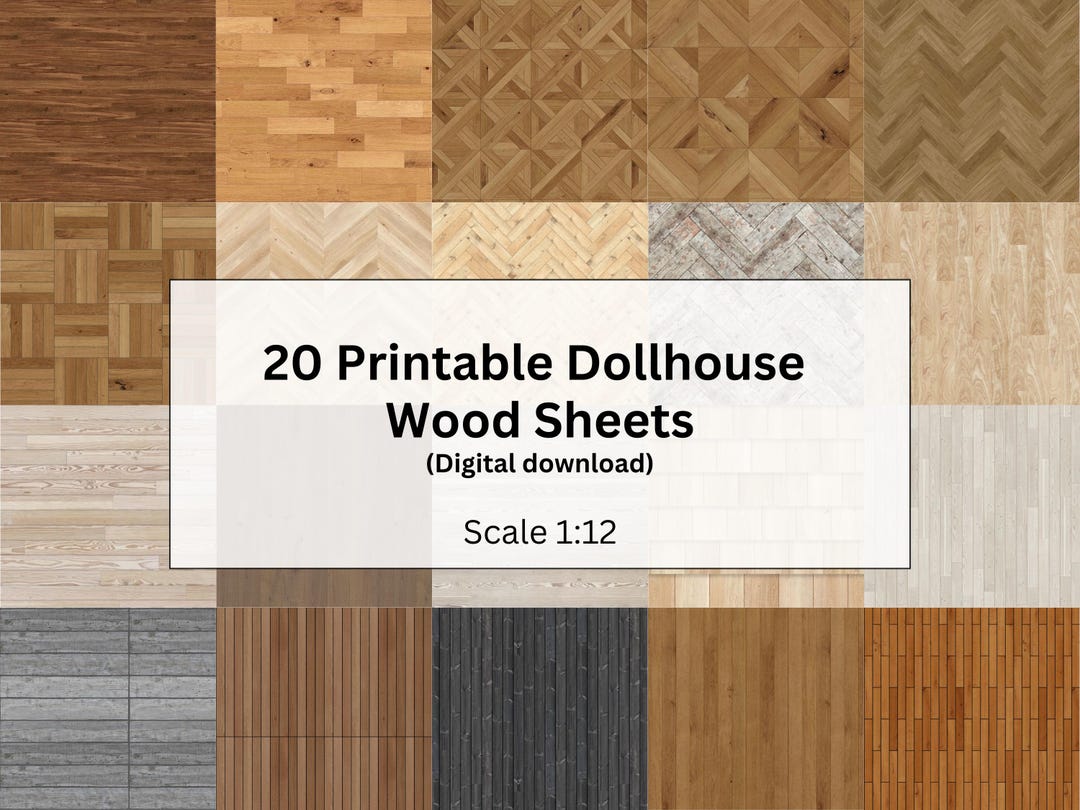 Dollhouse Wooden Flooring, 1:12 Quarter Scale, 20 Wooden Miniature ...