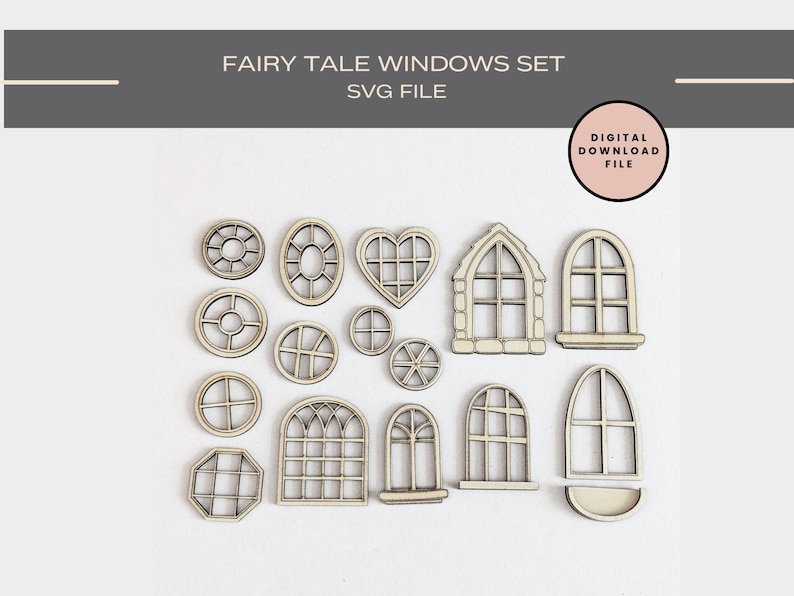 Fairy Windows Set SVG Laser Cut File for DIY Miniature Diorama Window Fantasy Projects - Etsy