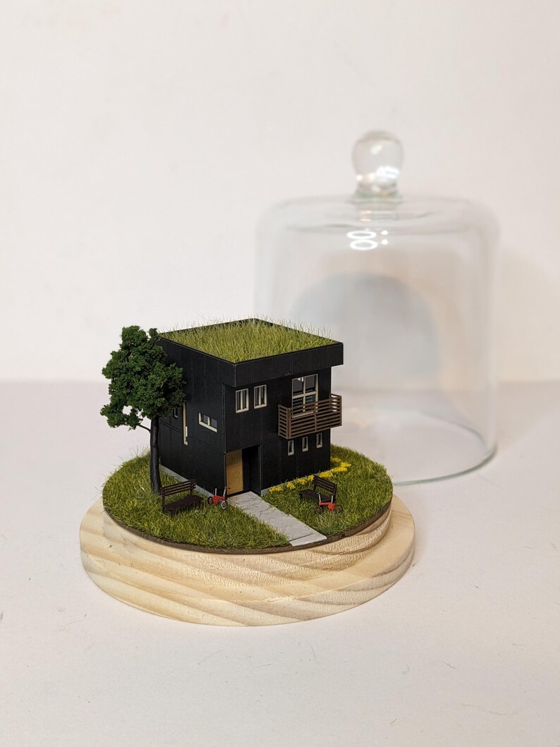 Lighting Miniature Diorama in Glass Bell Jar With Light Jar Night Light ...
