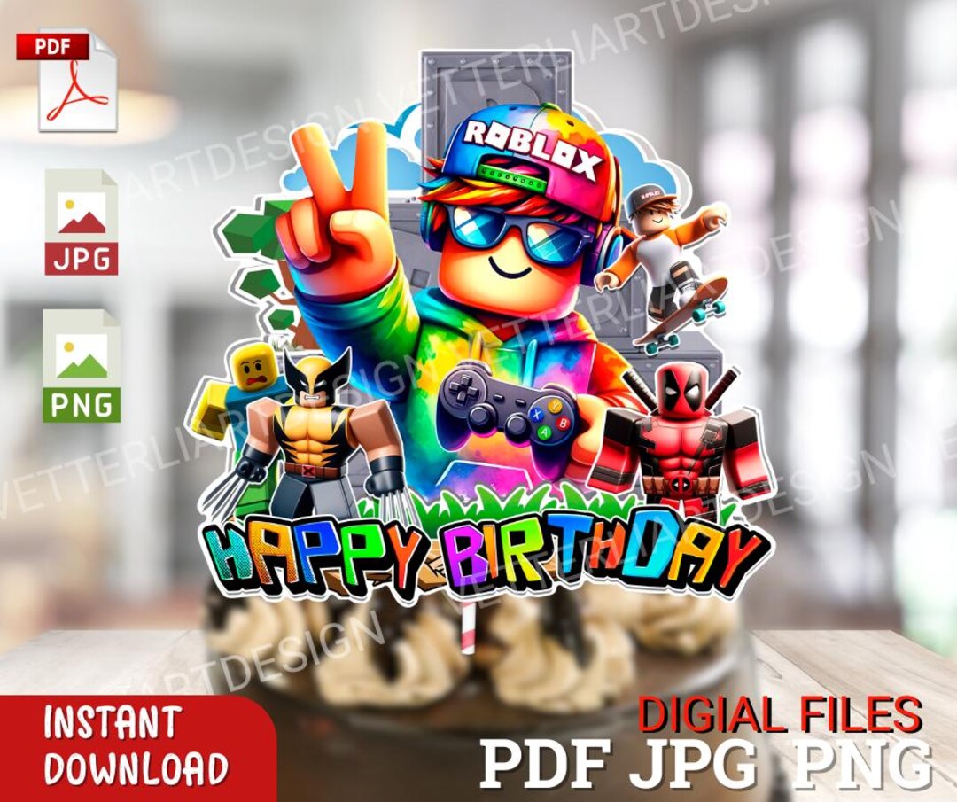Roblox Cake Topper, Printable Cake Topper, Birthday Party - Etsy Australia