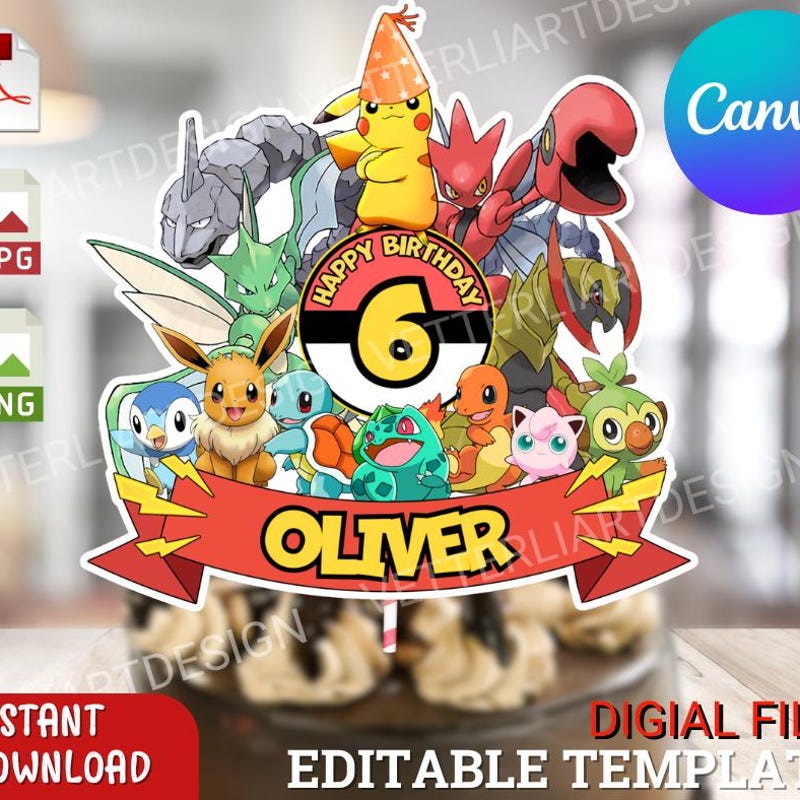 Pokemons Cake Topper - Etsy
