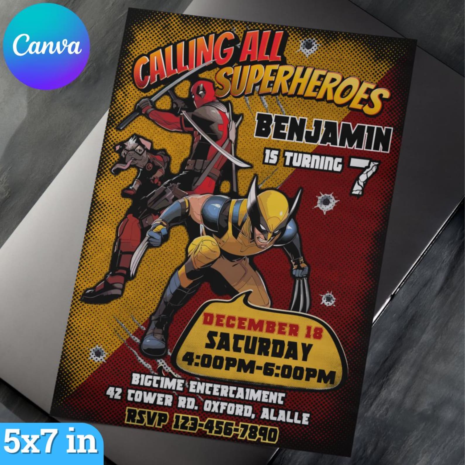 Deadpool and Wolverine Birthday Party, Printable Invitation, Party ...