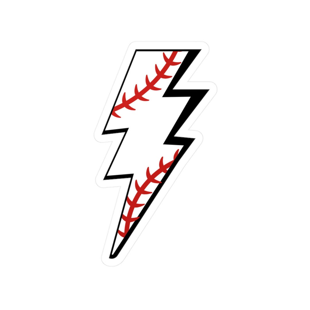 Baseball Lightning Vinyl Decal: Sports Fan Car & Locker Sticker - Etsy