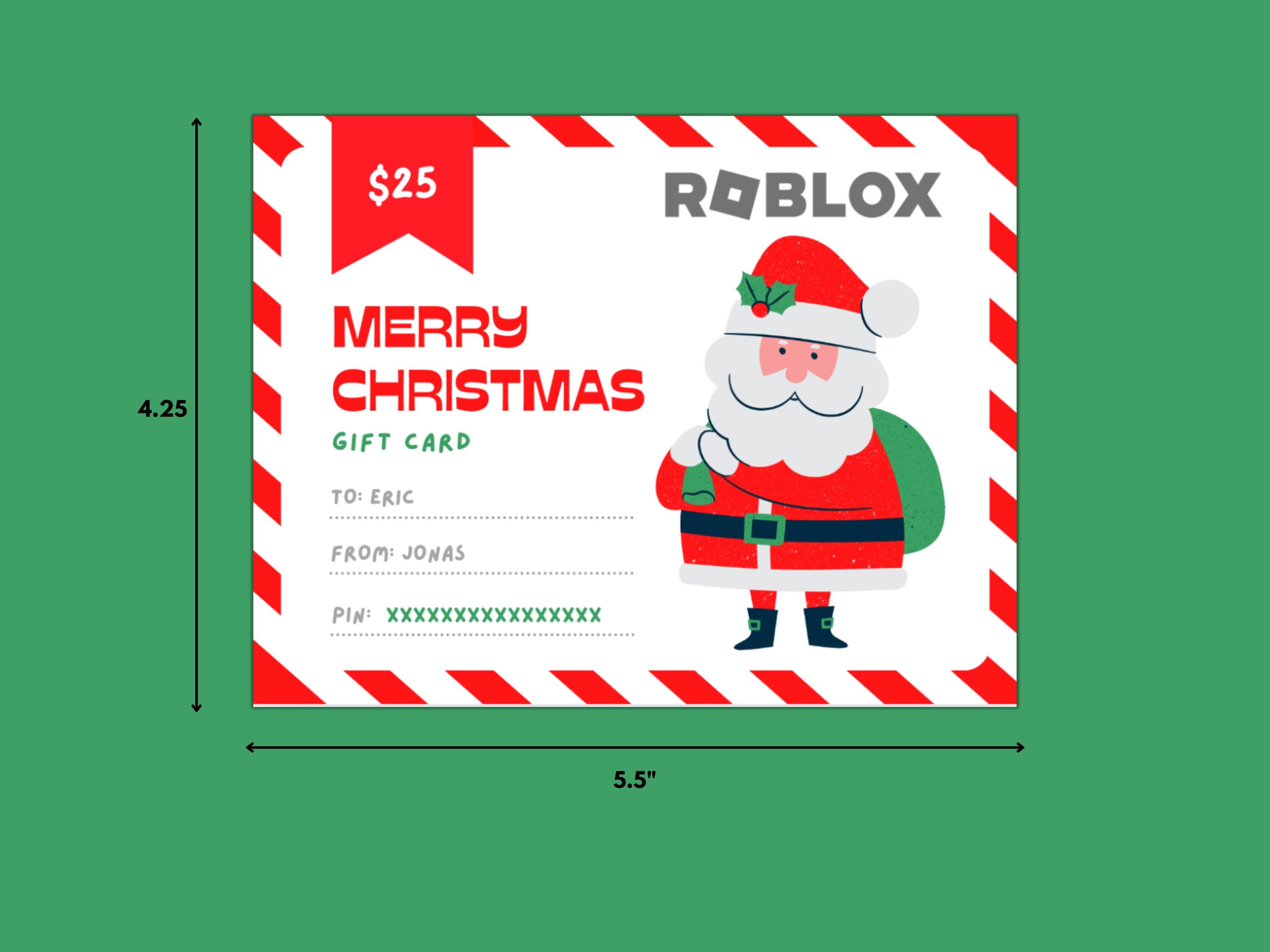 Editable Gift Card, Digital Gift Card, Roblox Gift Card, Custom ...