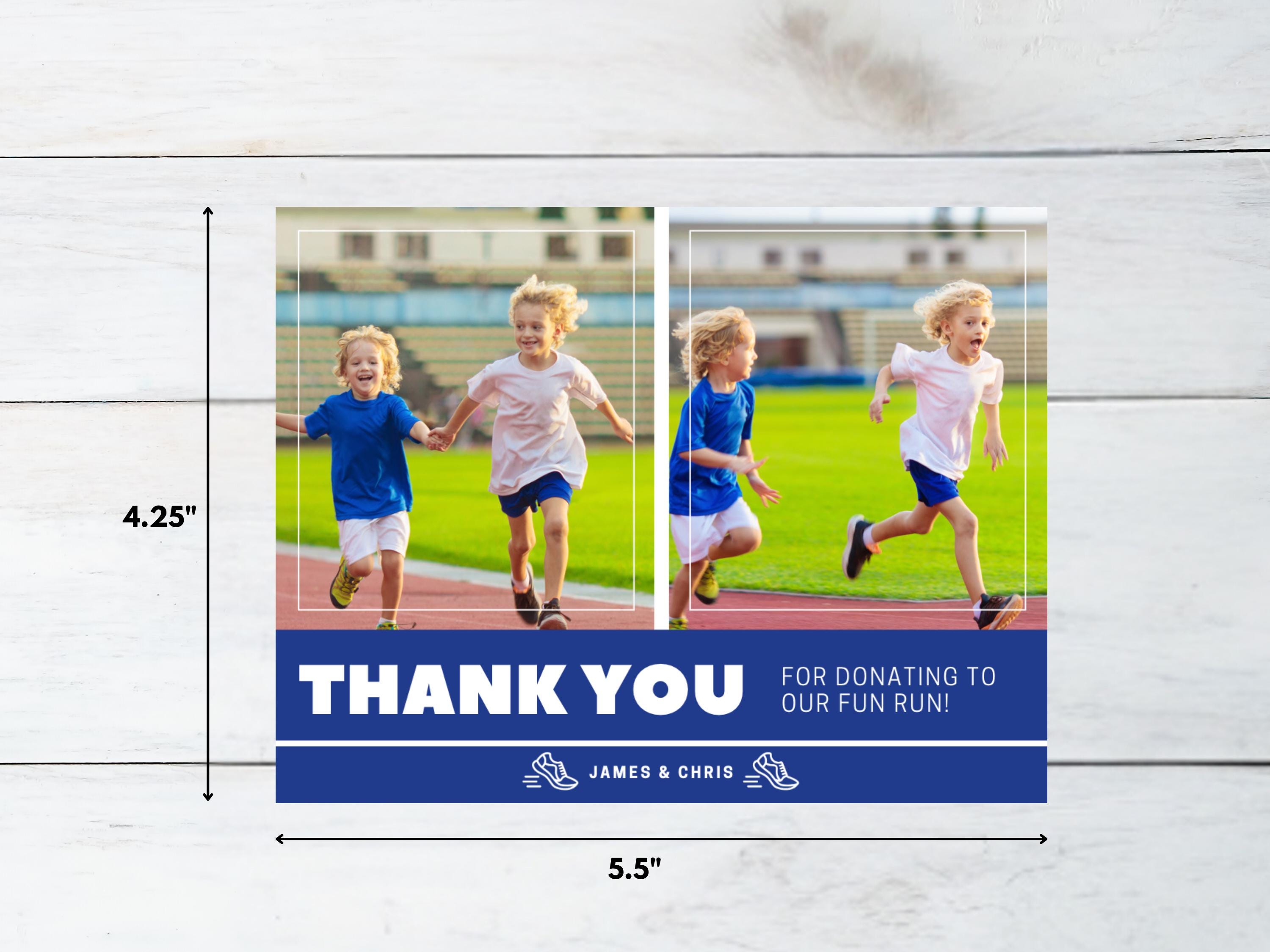 Editable Thank You Template, Fun Run, From Kids, Canva Template ...