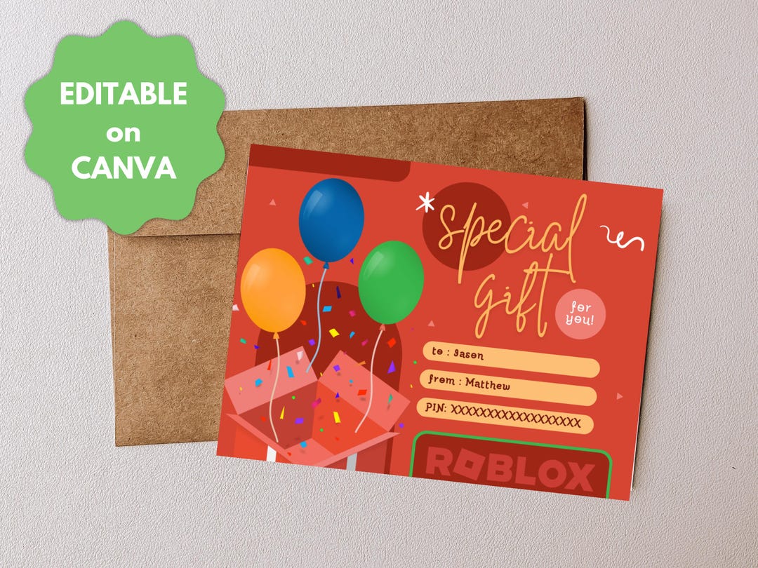 Editable Roblox Gift Card Template (digital Download) - Etsy