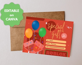 Editable Roblox Gift Card Template (digital Download) - Etsy