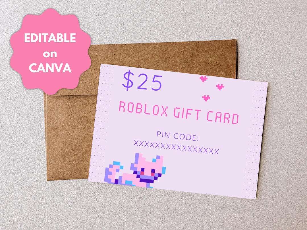 Editable Roblox Gift Card Template (digital Download) - Etsy
