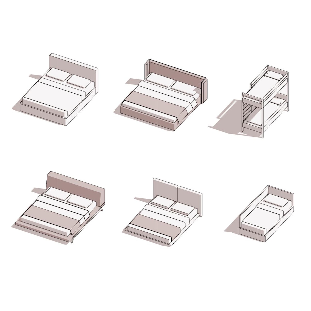 Beds Revit Families for Interior Designers - Etsy