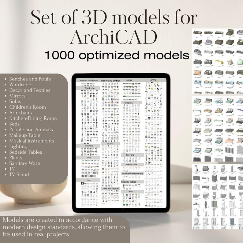 Set of 1000 Models for ARCHICAD - Etsy