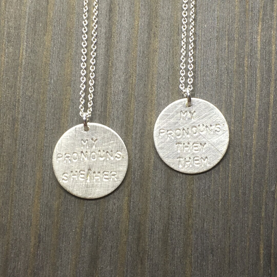 My Pronouns Are She/her or They/them or Custom Stamped Sterling ...