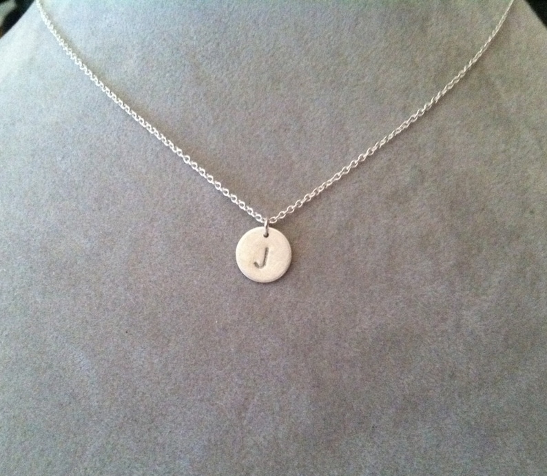Letter / Initial Stamped Sterling Silver Necklaces Smaller - Etsy