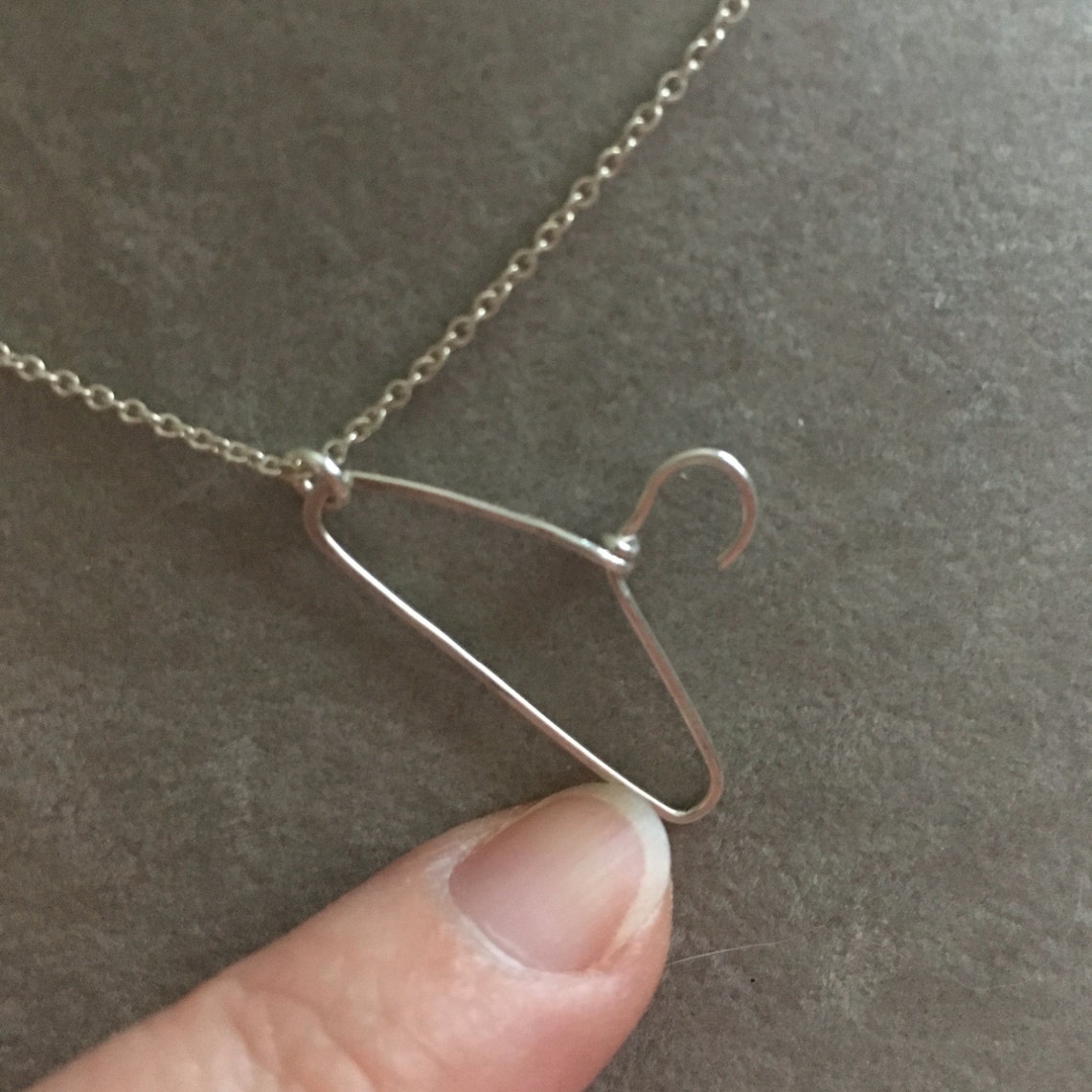Tiny Sterling Silver Clothing Hanger Pro-choice Necklace - Etsy