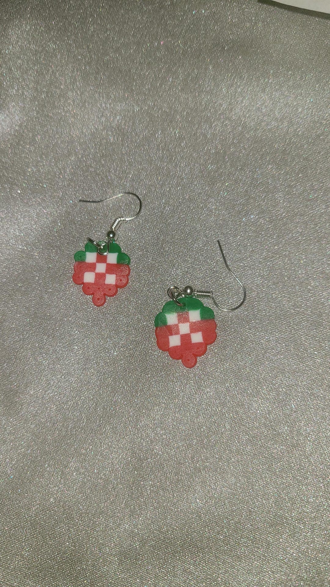 Mini Perler Bead Strawberry Earrings - Etsy