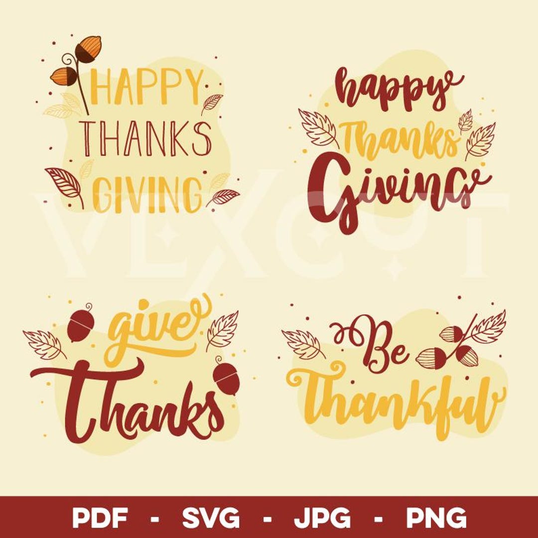 Cute Thanks Giving SVG Bundle, Seasonal Clip Arts, DIY Crafts, Holiday ...