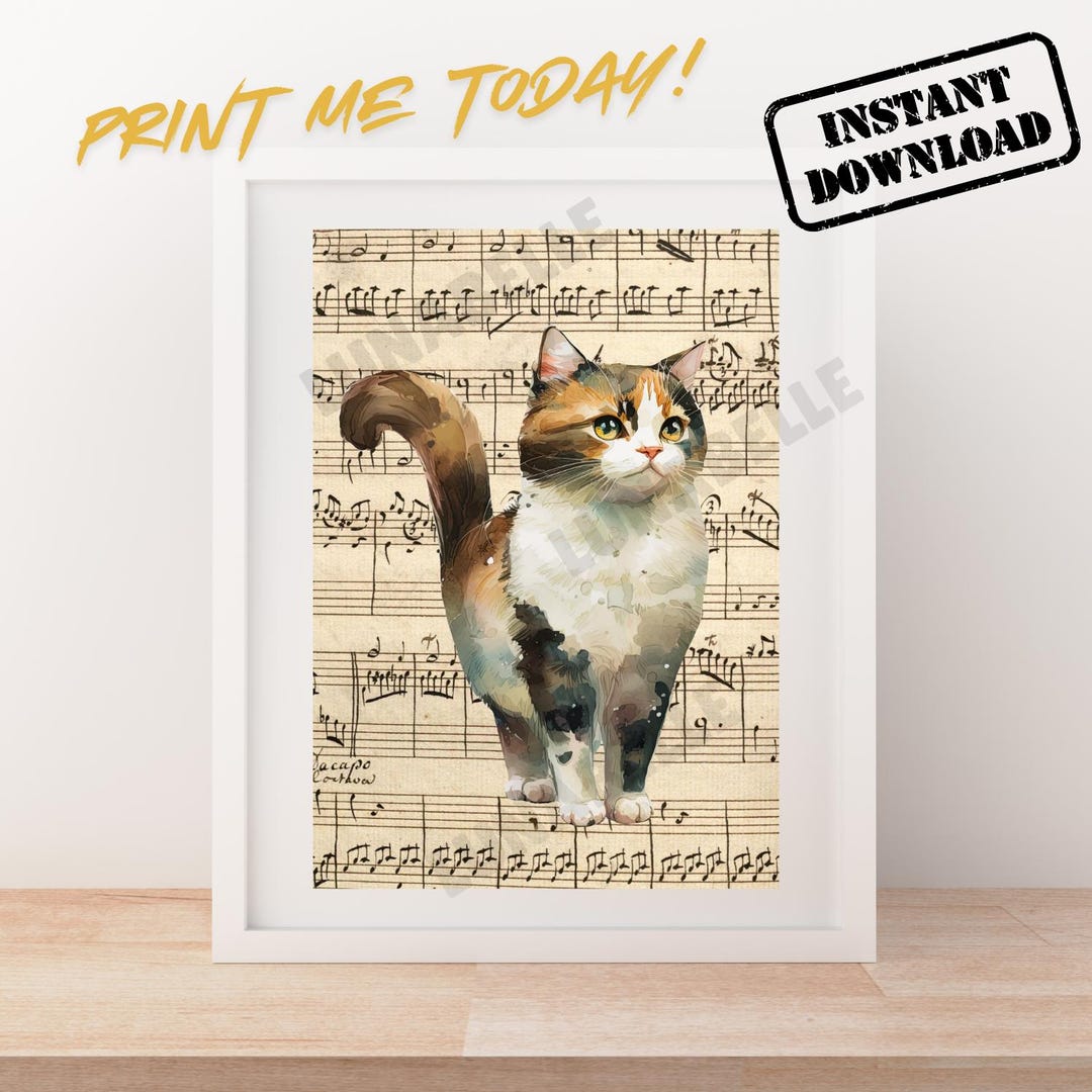 Musical Cats Digital Art; Print; Printable; Instant Download; Cat Art ...