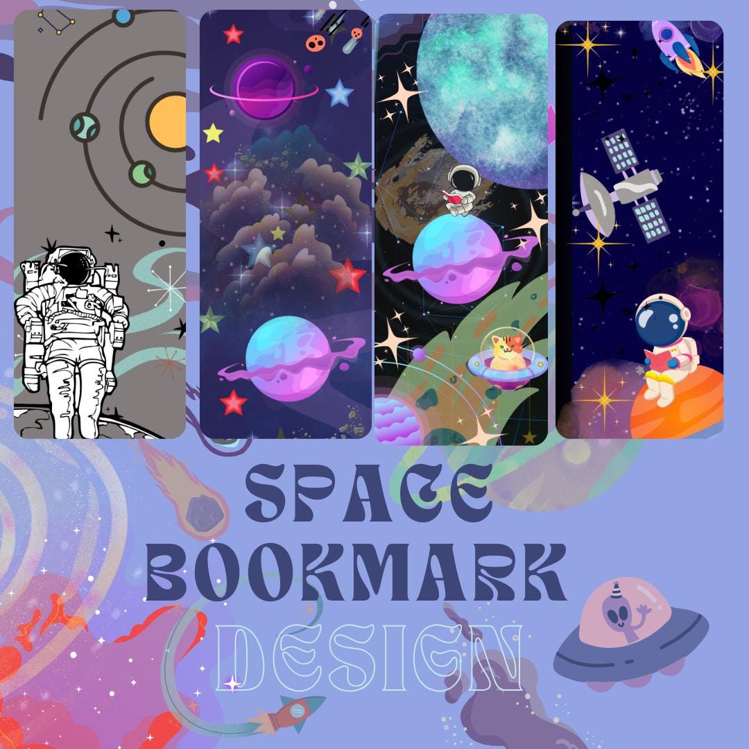 Galaxy Bookmarks Set | Astronaut Theme (digital Download - Etsy