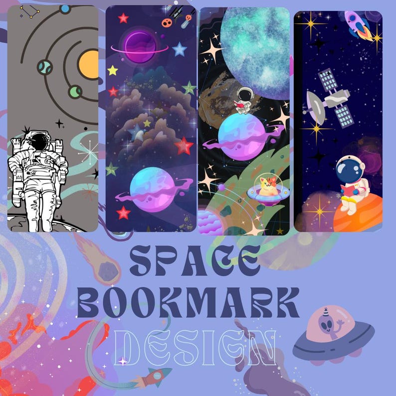 Galaxy Bookmarks Set | Astronaut Theme (digital Download - Etsy