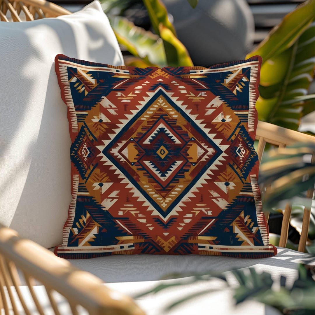 Aztec Pillow, Mexican Bohemian Cushion, Tribal Decorative Throw Pillow ...