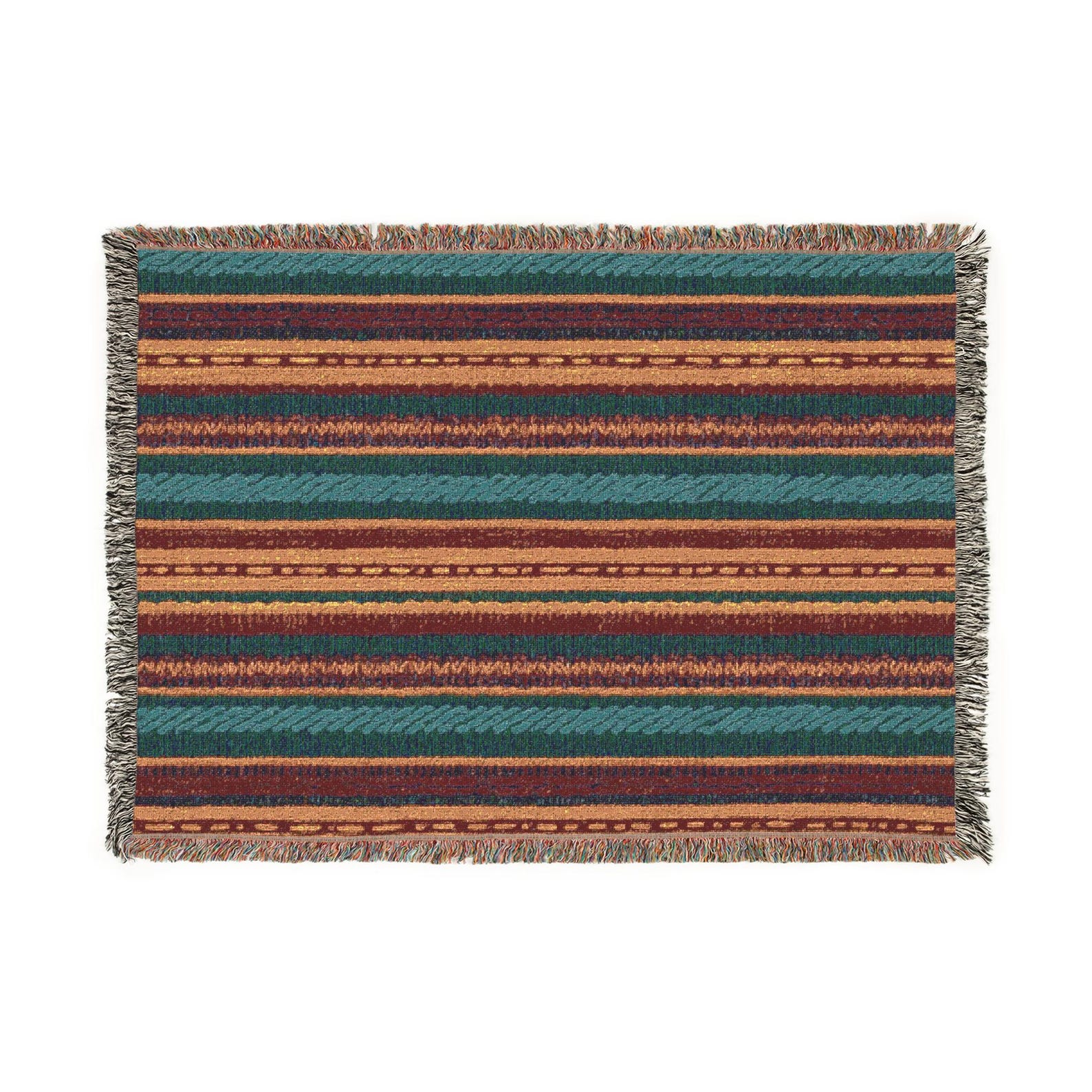 Striped Mexican Serape Blanket | Aztec Pattern Throw, Boho Aztec Home ...