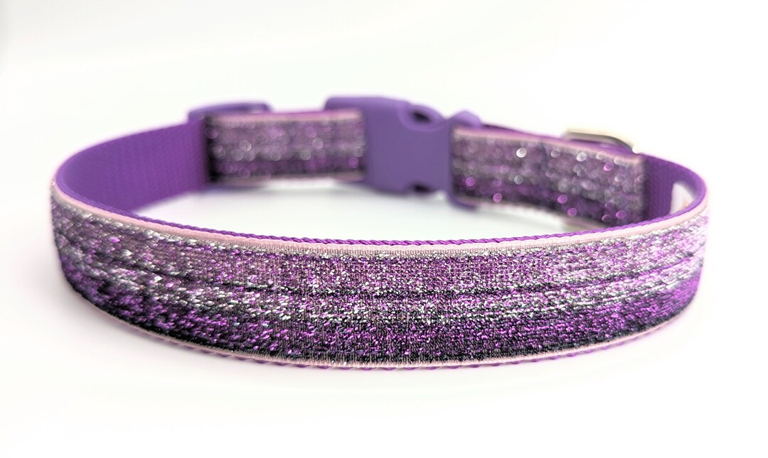 Purple Ombre Sparkle Dog Collar: Silver Glitter Bling - Etsy