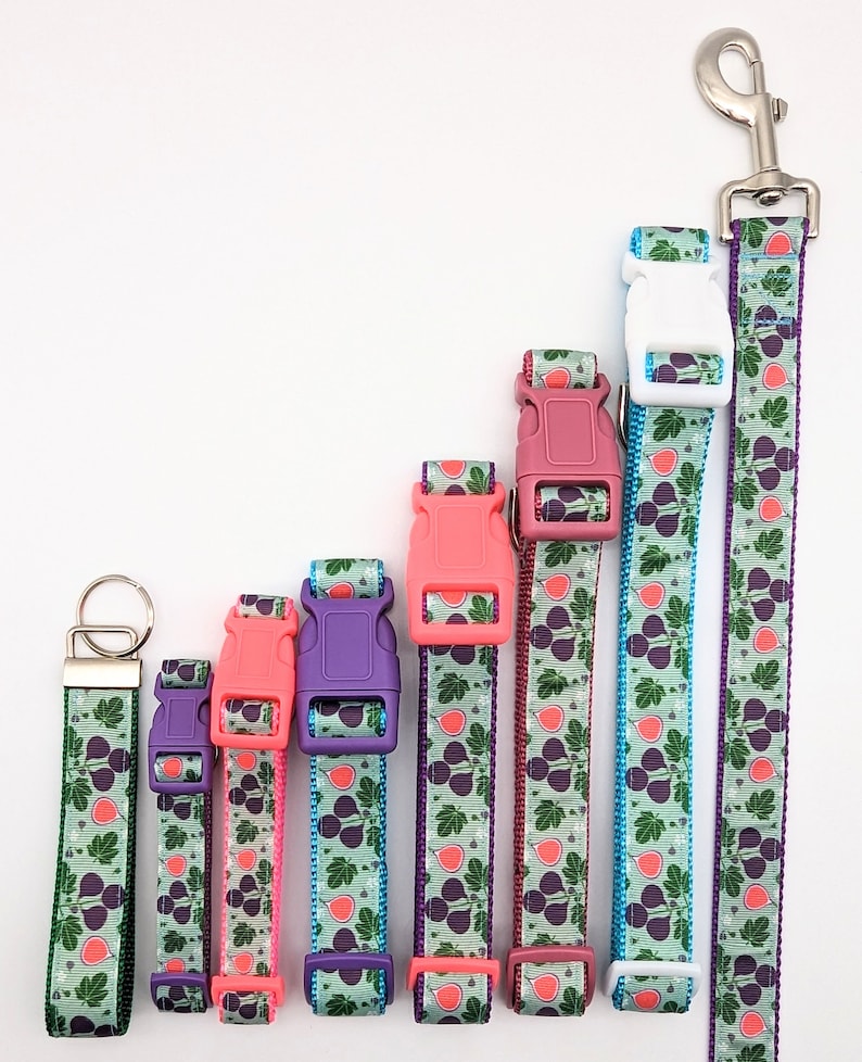 Collar para perro con higos: diseño de higos morados. Elige el color de ...