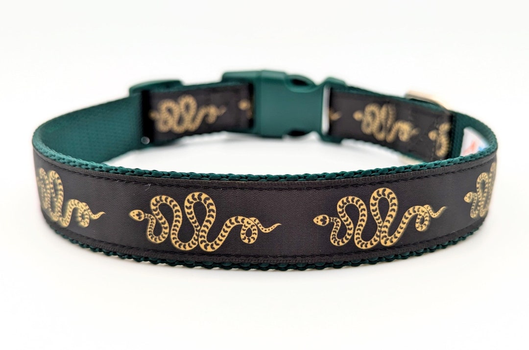 Slithering Snake Dog Collar / Gold Snake Gothic Mystical Spooky - Etsy