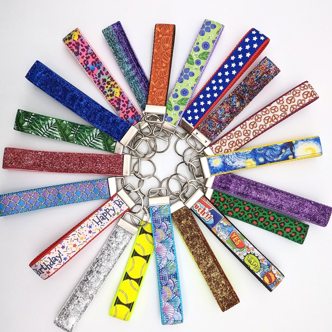 Custom Ribbon Key Fob / Key Chain Holder - You Pick the Design! - Etsy