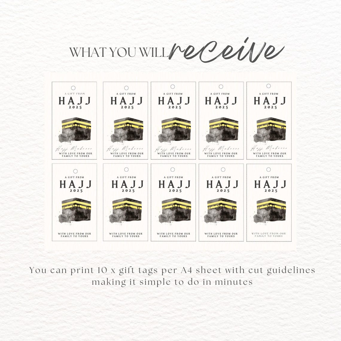 Editable Hajj Mubarak Gift Tag Instant Download, Personalisable Custom ...