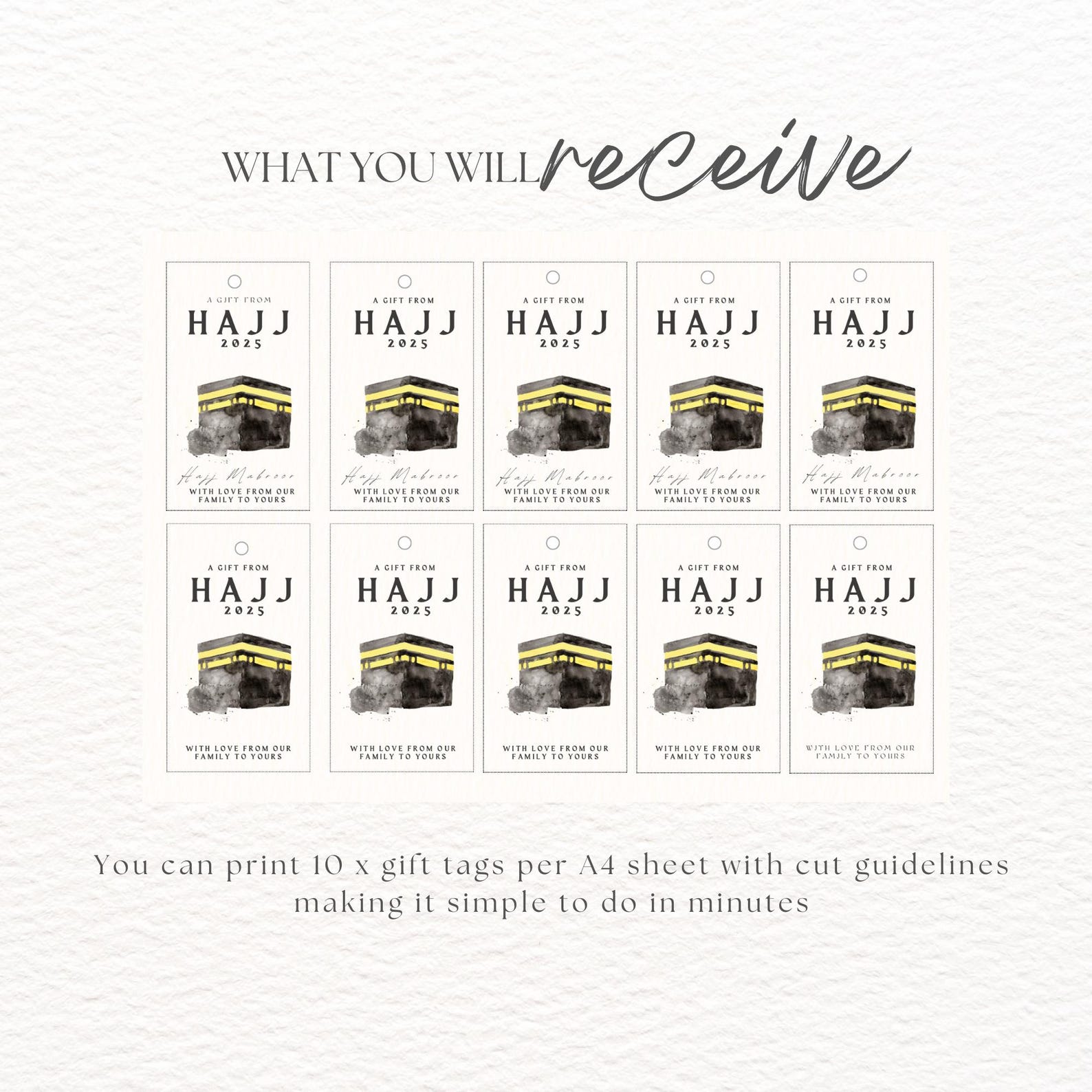 Editable Hajj Mubarak Gift Tag Instant Download, Personalisable Custom ...