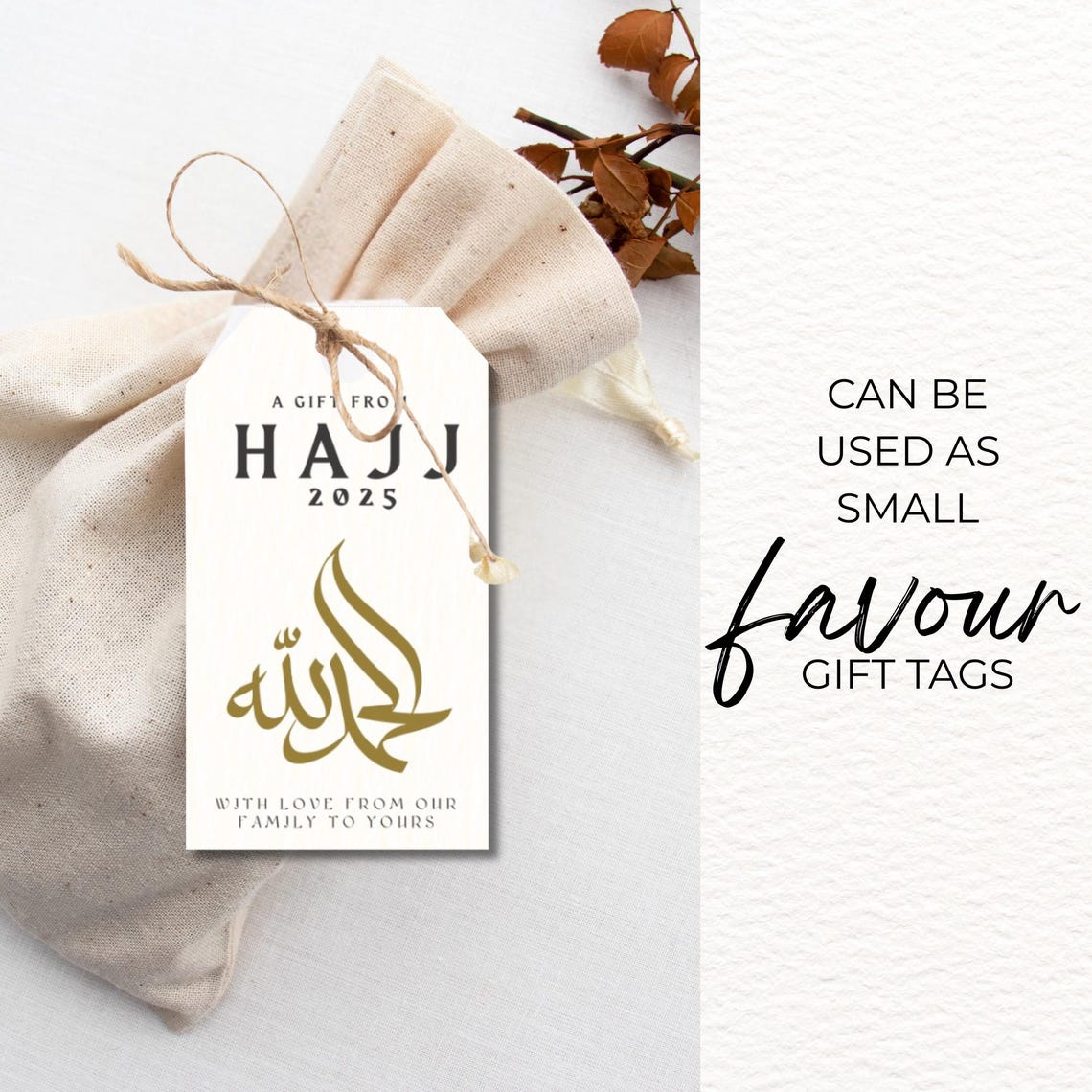 Editable Hajj Mubarak Gift Tag Instant Download, Personalisable Custom ...