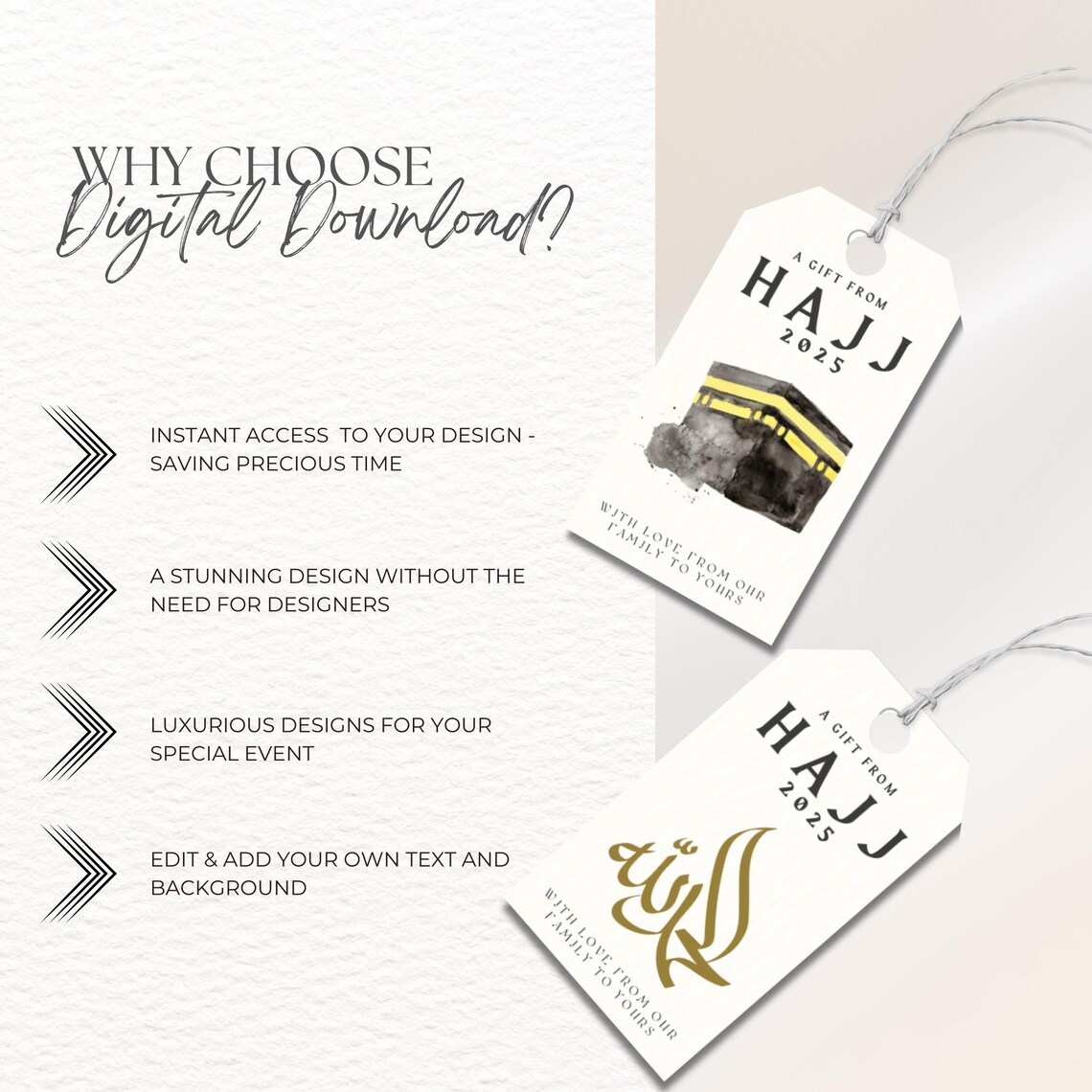 Editable Hajj Mubarak Gift Tag Instant Download, Personalisable Custom ...